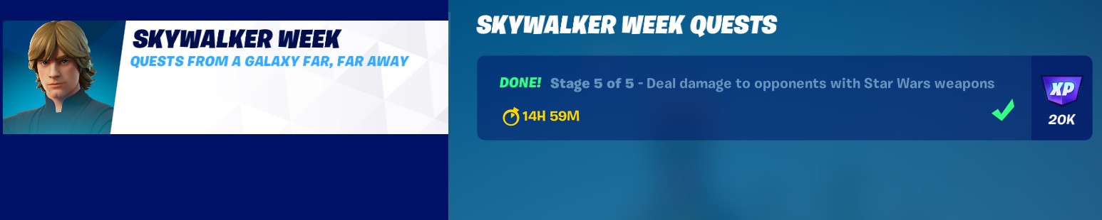 Fortnite - Skywalker Week Quests - 9 Quests to Complete 180k XP - Online Game Commands